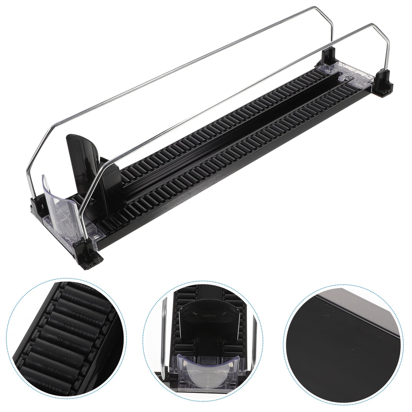Hemobllo Drinks Organizer for Fridge- Refrigerator Bottle Can Organizer Adjustable Beverage Organizer Glide Pusher Drink Sliding Organizer for Vending Machine Refrigerator