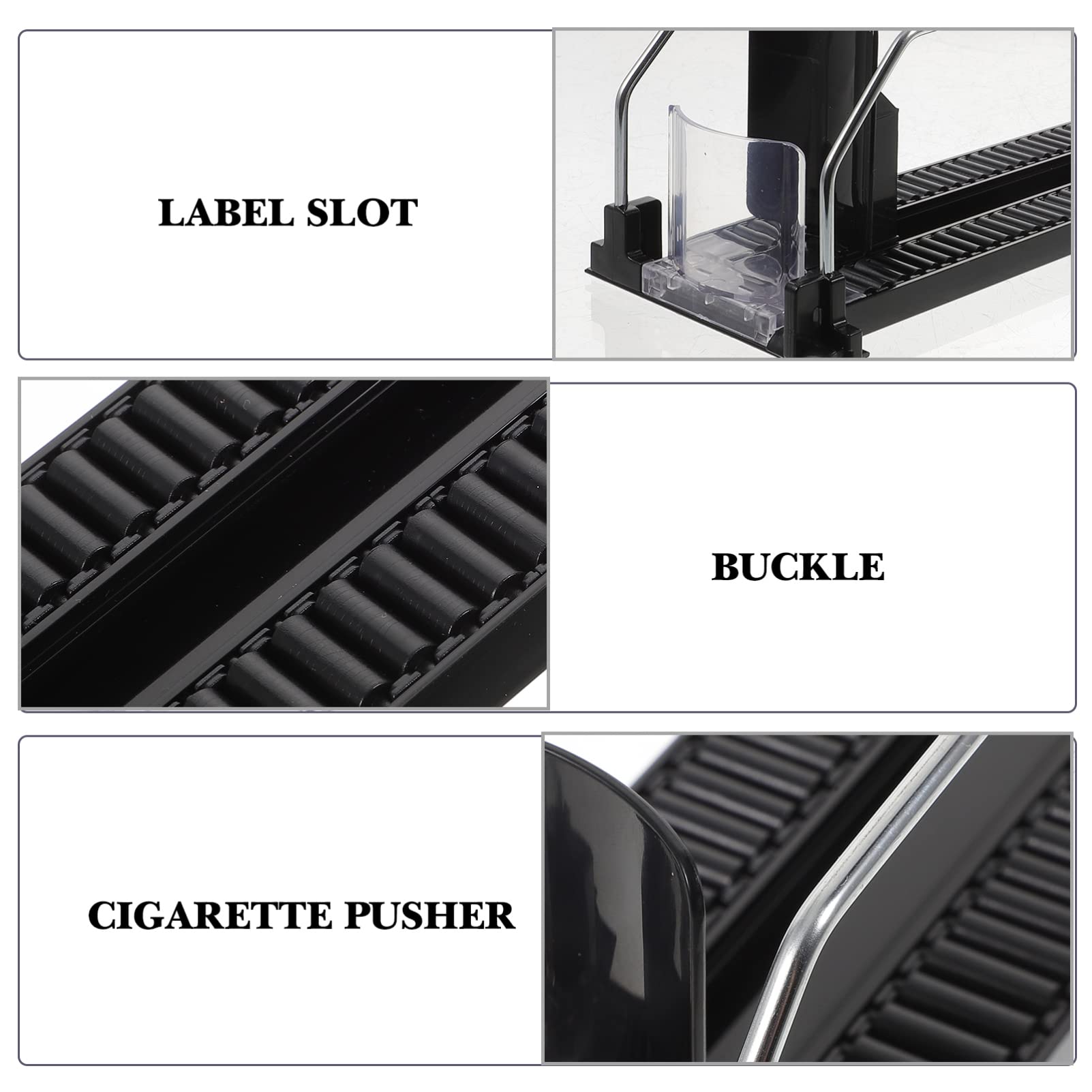 Hemobllo Drinks Organizer for Fridge- Refrigerator Bottle Can Organizer Adjustable Beverage Organizer Glide Pusher Drink Sliding Organizer for Vending Machine Refrigerator