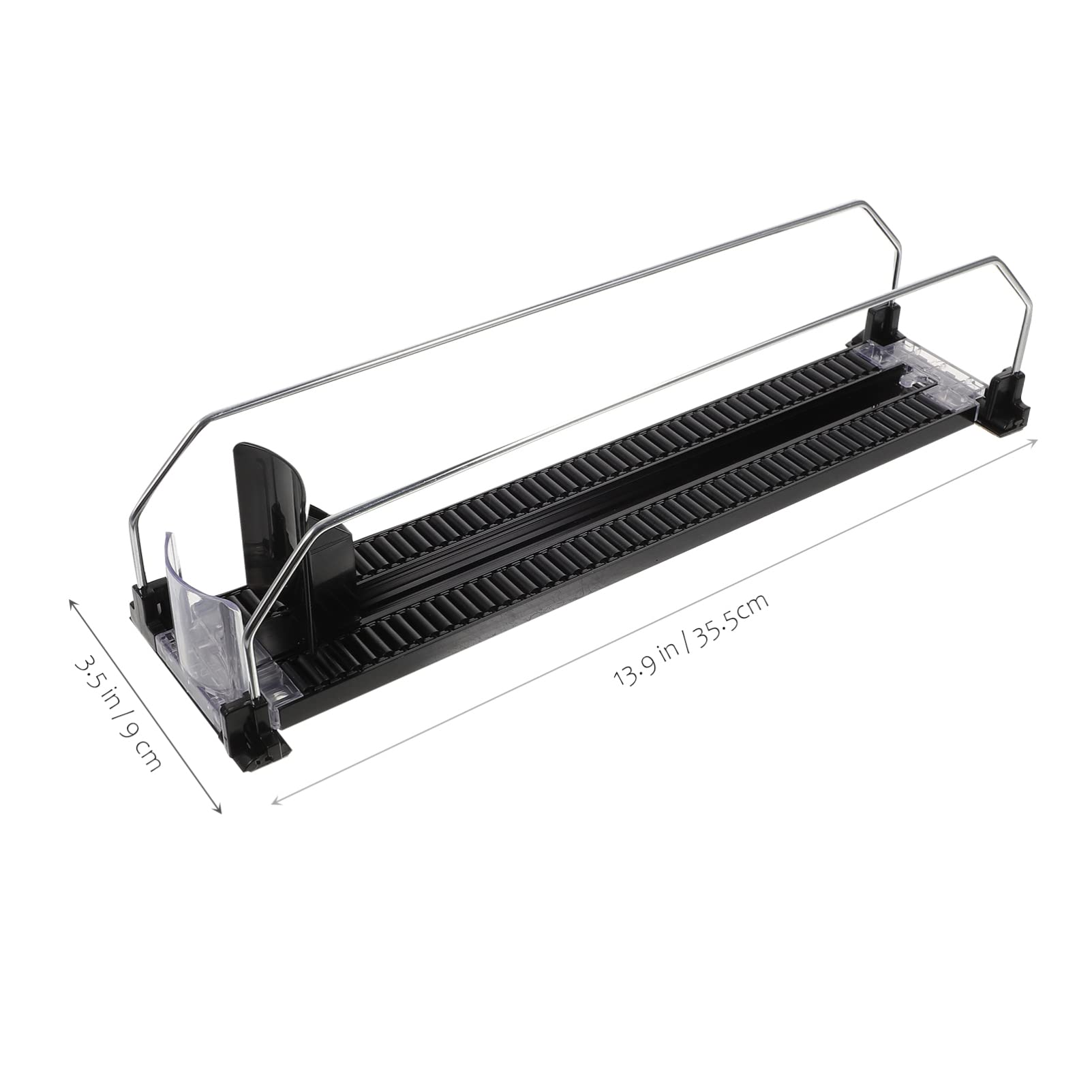 Hemobllo Drinks Organizer for Fridge- Refrigerator Bottle Can Organizer Adjustable Beverage Organizer Glide Pusher Drink Sliding Organizer for Vending Machine Refrigerator