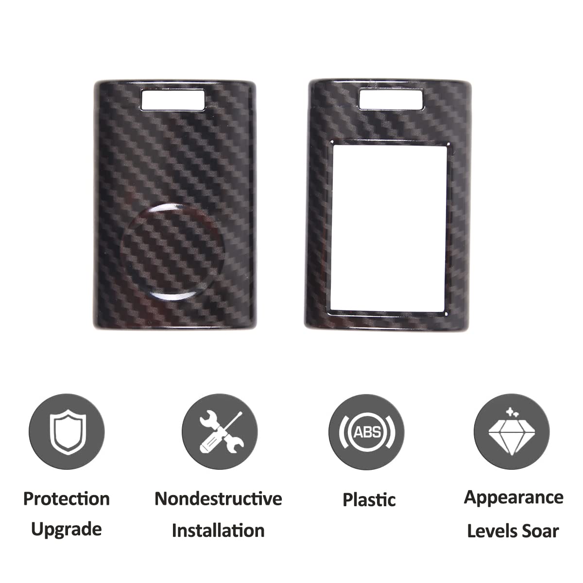 Smart Remote Key Fob Shell Compatible with Chevrolet Corvette C6 C7 Key Fob Case Cover,Car Remote Control Key (Carbon Fiber)
