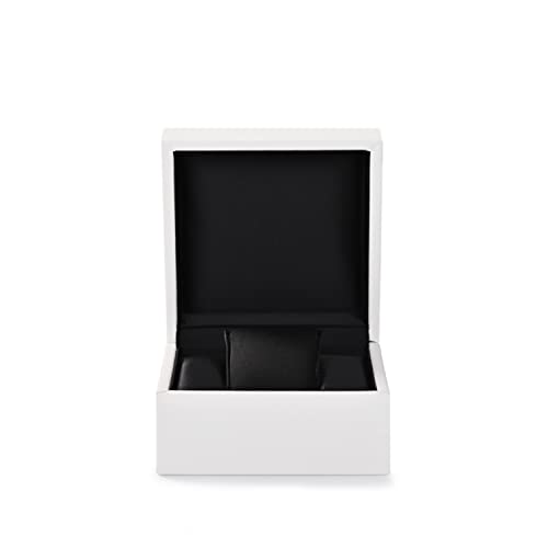 Woodten PU Leather Watch Gift Box Premium Single Wristwatch Storage Case with Removable Pillow(White)