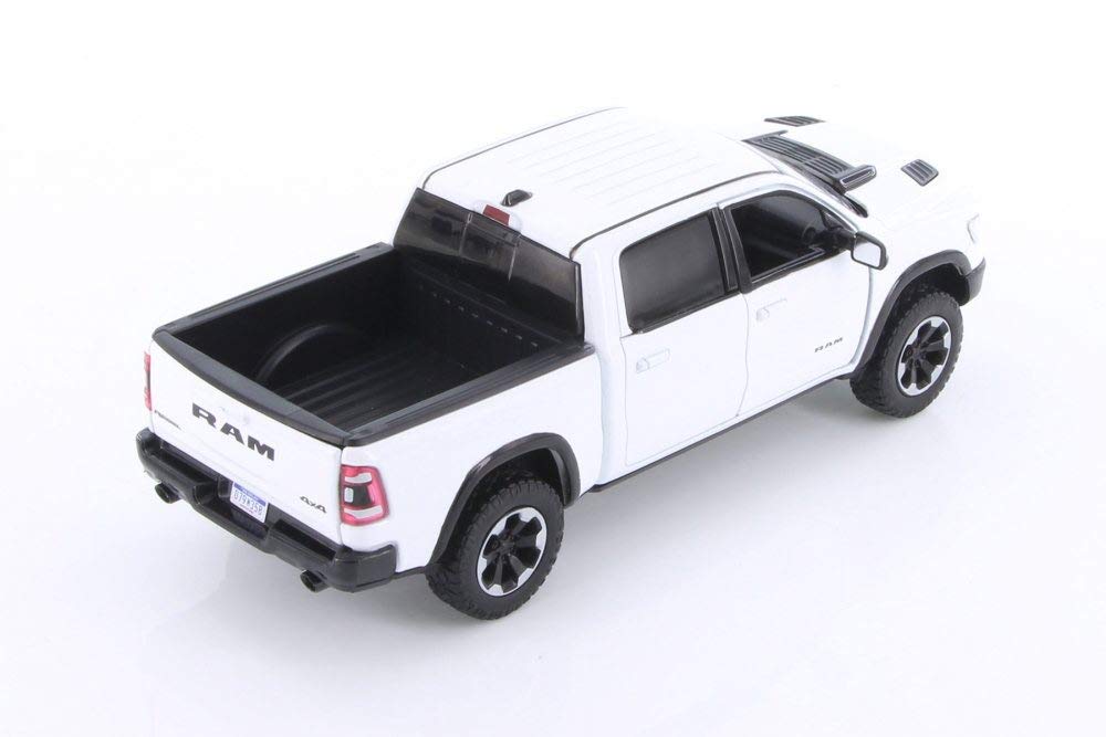 Showcasts 2019 Dodge Ram 1500 Crew Cab Rebel Pickup Truck, White 79358W - 1/24 Scale Diecast Model Toy Car