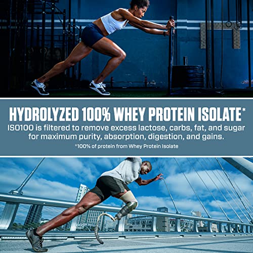 Dymatize ISO100 Hydrolyzed Protein Powder, 100% Whey Isolate Protein, 25g of Protein, 5.5g BCAAs, Gluten Free, Fast Absorbing, Easy Digesting, Gourmet Chocolate, 3 Pound