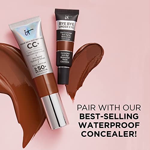 IT Cosmetics CC+ Cream, Medium (W) - Color Correcting Cream, Full-Coverage Foundation, Hydrating Serum & SPF 50+ Sunscreen - Natural Finish - 1.08 fl oz