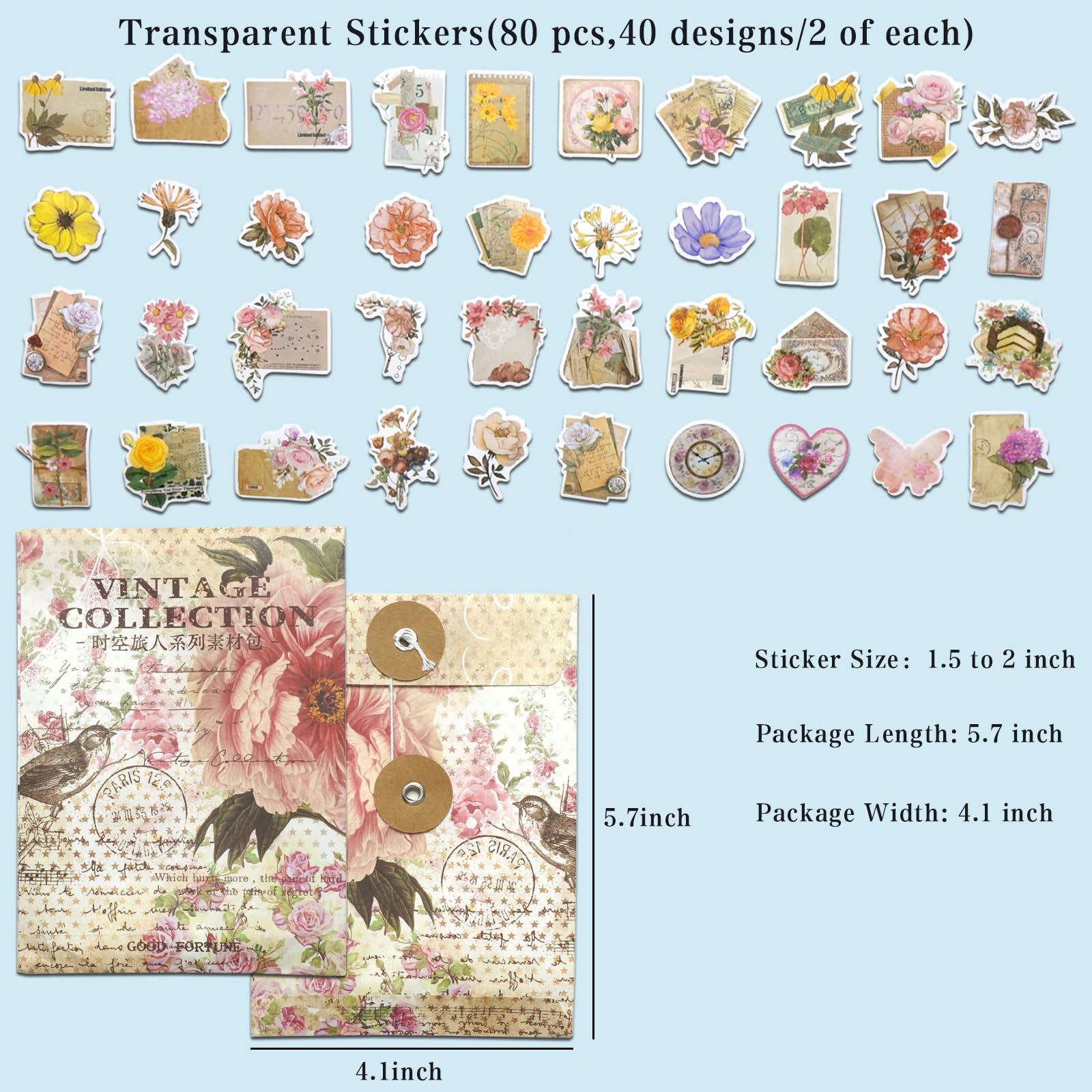 200 Pieces Vintage Ephemera Bundle Junk Journal Kit Scrapbook Supplies Paper Sticker Material Pack Scrapbooking kit for Art Journaling Bullet Journals Planners Collage Decoupage Crafter Gifts