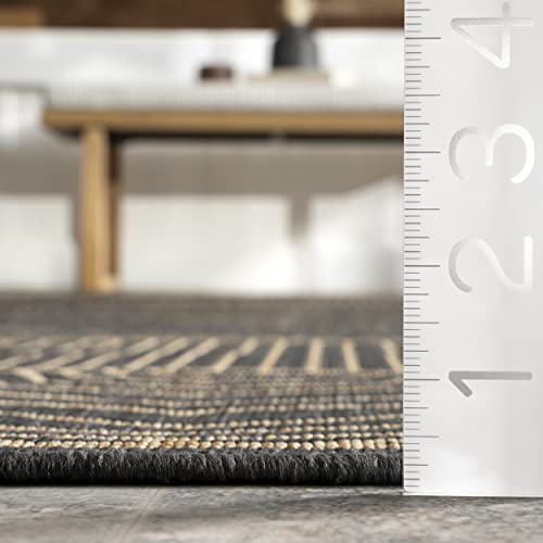 nuLOOM Myrna Geometric Indoor/Outdoor Area Rug, 8' x 10', Dark Grey