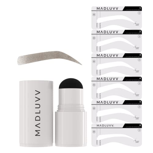 MADLUVV Patented Eyebrow Stamp Stencil Kit, 1-Step Brow Stamp⢠+ Shaping Kit, The Original Viral Eyebrow Stamp and Stencil Set (Soft Brown)