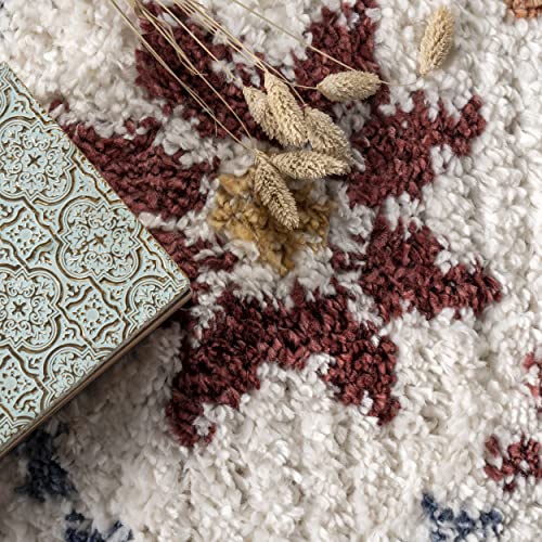 nuLOOM Coletta Diamond Bohemian Shag Area Rug, 8' x 10', Beige