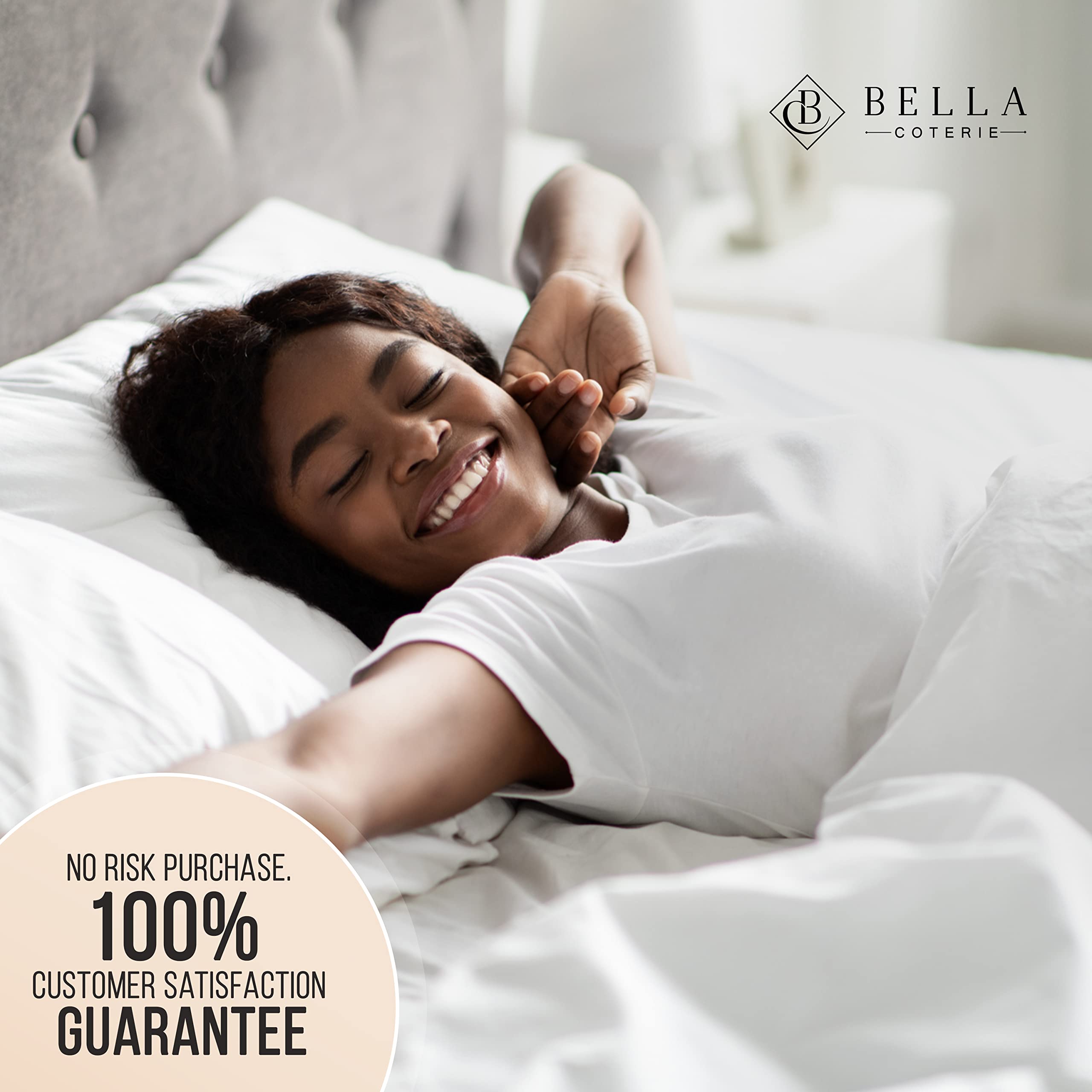 Bella Coterie Luxury Silk Pillowcase for Hair and Skin | 30 Momme | 100% Pure 6A Mulberry Silk | Super Soft | Perfectly Plush [Queen, Champagne]