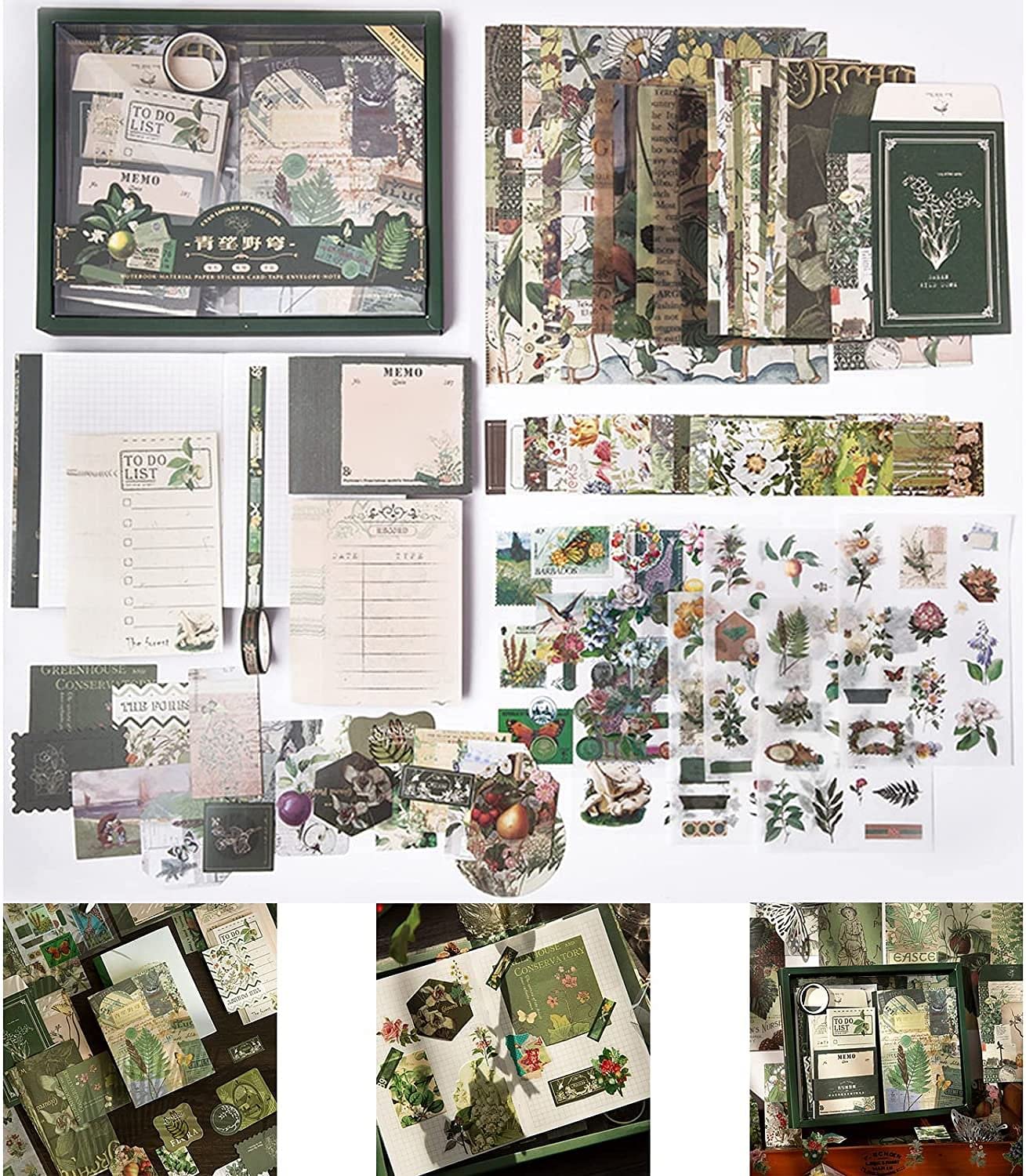 Vintage Aesthetic Scrapbook Kit, Scrapbooking Supplies Kit, Journal Kit with Journaling/Scrapbooking Supplies, DIY Craft Decor Gifts for Women Kid Teen Girl