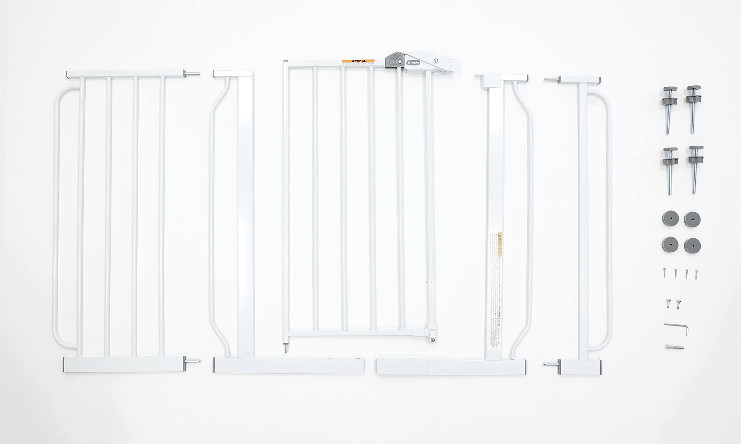 Regalo Easy Step 49-Inch Extra Wide Baby Gate, Includes 4-Inch and 12-Inch Extension Kit, Pressure Mount Kit and 4 Pack of Wall Mount Kit, 4 Count (Pack of 1)