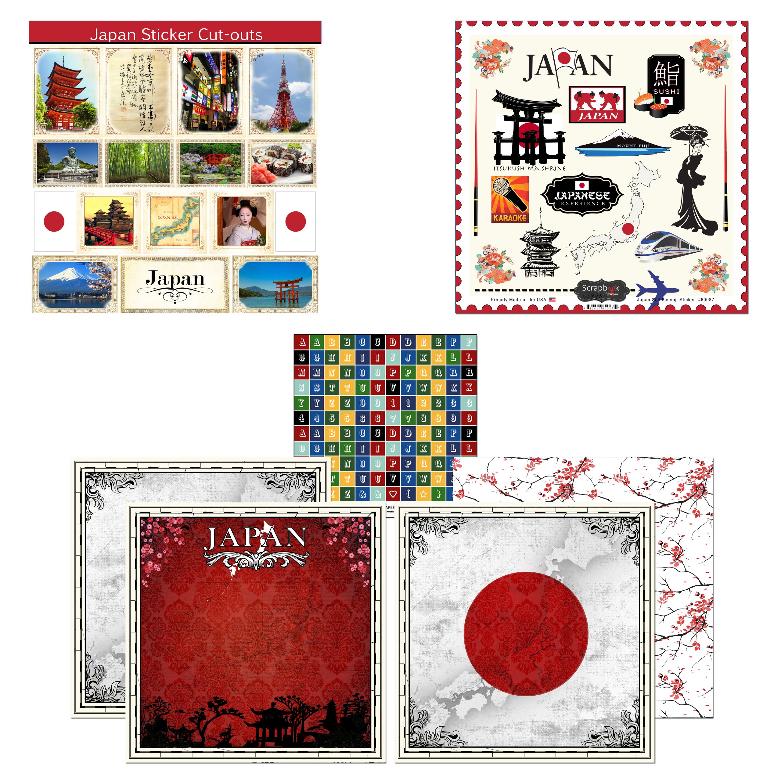 Scrapbook Customs 17512 Themed Paper and Stickers Scrapbook Kit, Japan Sightseeing