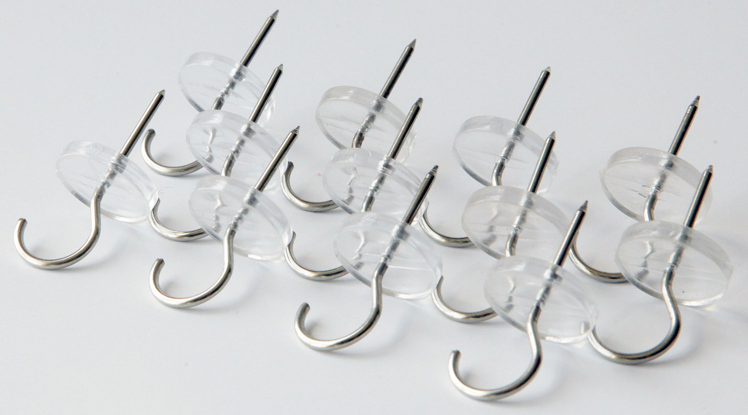CraZy TACKz 36 Tacks - 2 in 1: Push pin Hook tack - New Invention Hang 100's of Items Interior or Exterior Decor at Home, School, Office, DIY, for Party or Holiday (Clear, 36pc)
