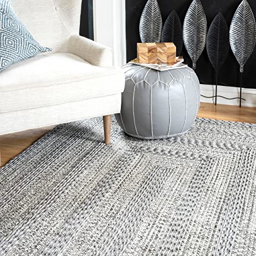 nuLOOM Rowan Braided Texture Indoor/Outdoor Area Rug, 9' x 12', Grey