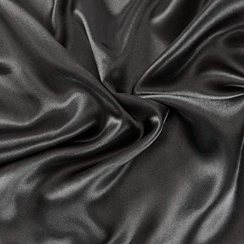 Great Bay Home Satin Pillowcase for Hair and Skin King - Charcoal Silk Pillowcase 2 Pack 20x36 inches - Satin Pillow Cases Set of 2 with Envelope Closure