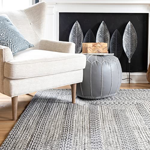 nuLOOM Rowan Braided Texture Indoor/Outdoor Area Rug, 9' x 12', Grey