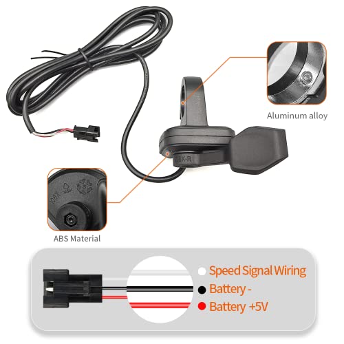 E-Bike Thumb Throttle,108X Right Thumb Throttle Speed Control 3 Pin SM Connector 12V 24V 36V 48V 72V for Electric Scooters and EBike (108X-R SM Plug)