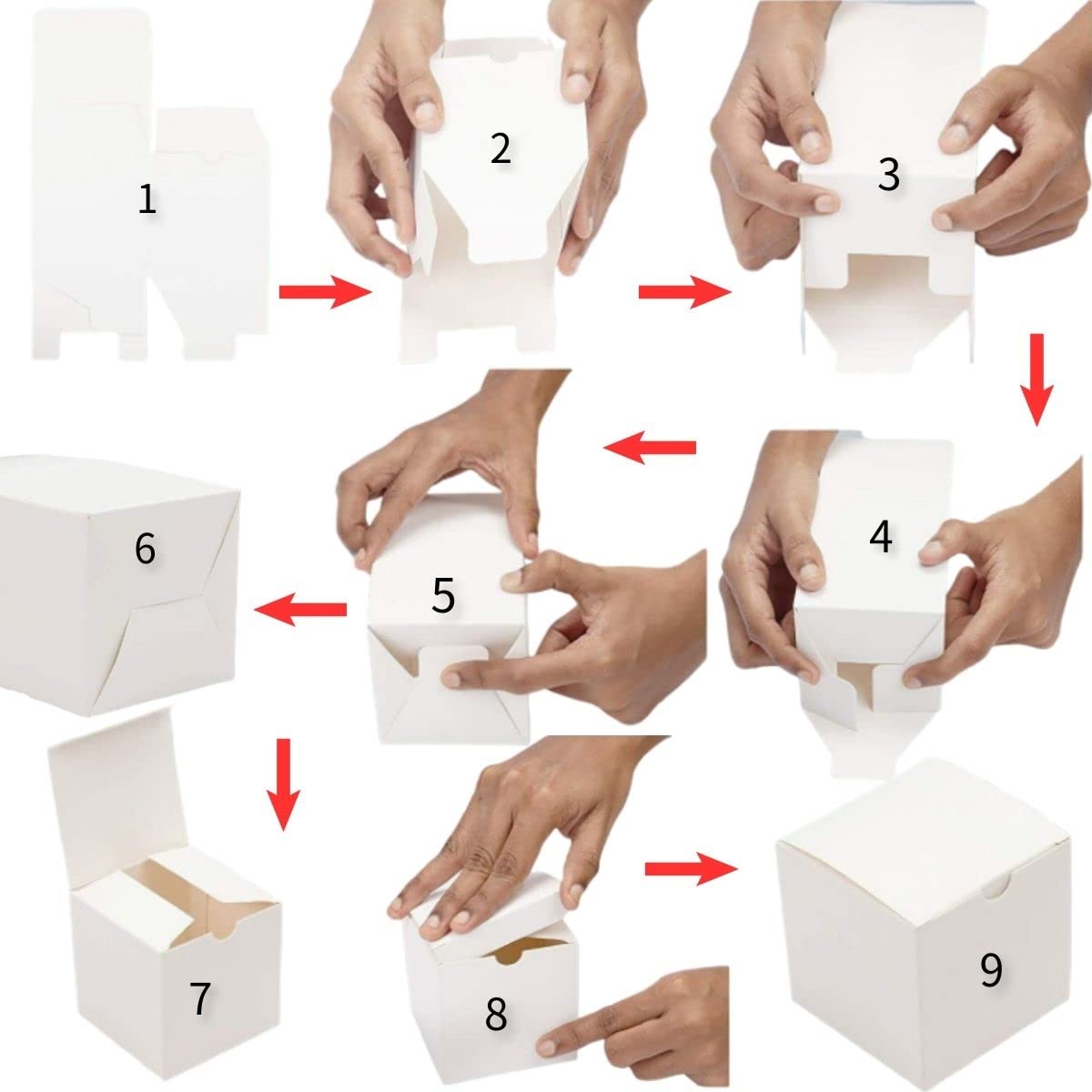 XCXGYCA White Gift Boxes 10 Pack 7x7x7 IN Small Gift Boxes With Lids for Birthday Party Gift Boxes, Bridesmaid Proposal Gift,Christmas Gift Boxes,Graduation, Holiday, With 10 Thank You Stickers ,With 66 FT Ribbon(7x7x7 IN, White) …