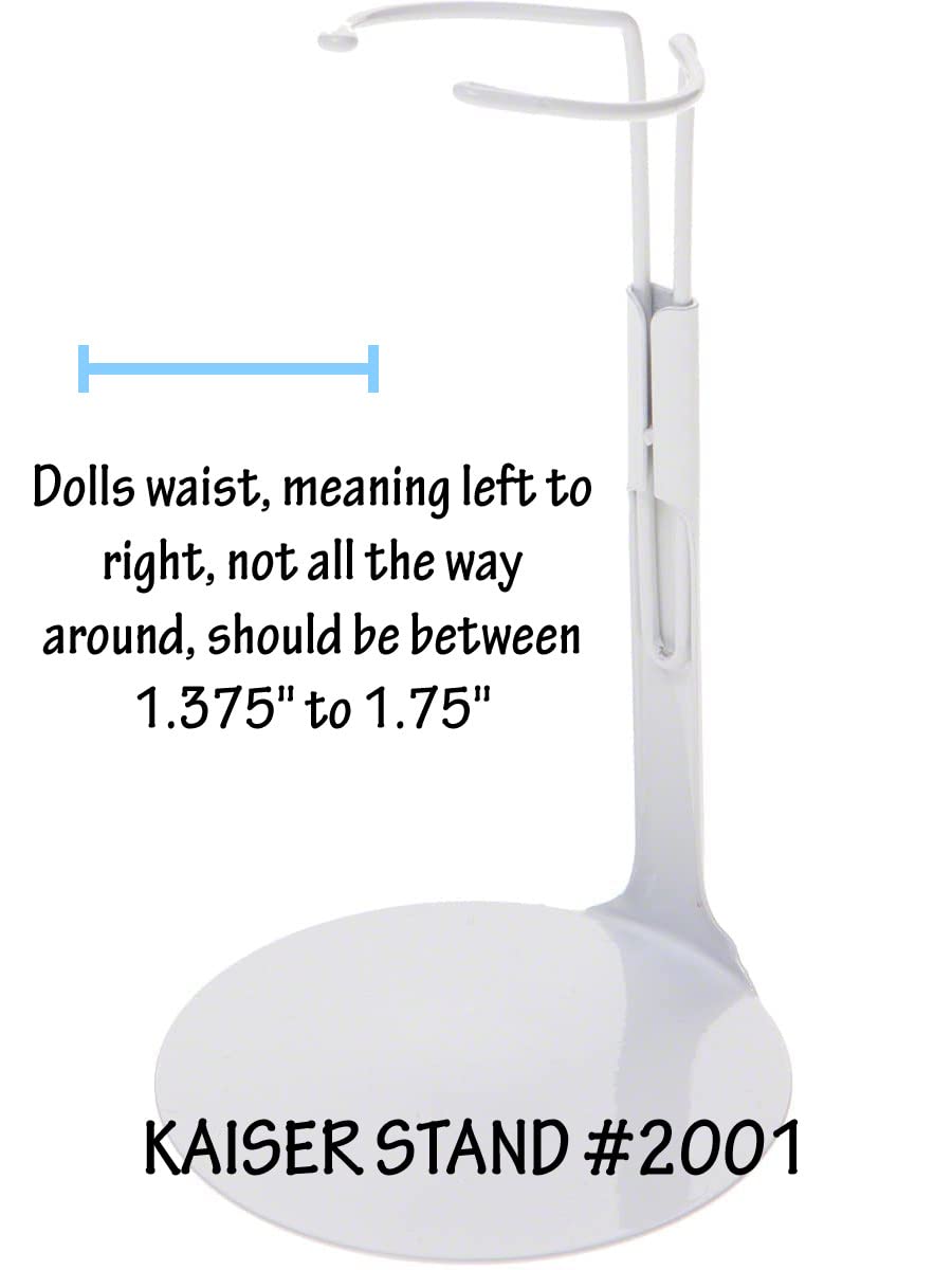 Kaiser Doll Stand 2001 - White Doll Stand for 6 1/2" to 10" Dolls and Action Figures (Best for 8" dolls)