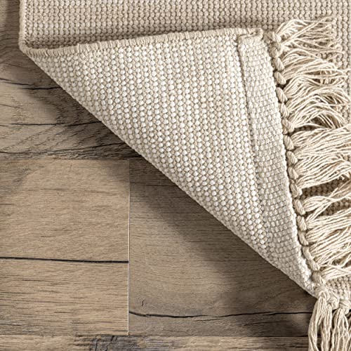nuLOOM Noémie Tribal Synbols Tasseled Area Rug, 8' x 10', Ivory