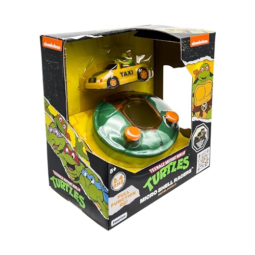 Teenage Mutant Ninja Turtles Toy, Michelangelo Micro Shell Racer Vehicle, TMNT Ninja Racing Toy for Kids, Classic Edition for Kids, Ages 3+