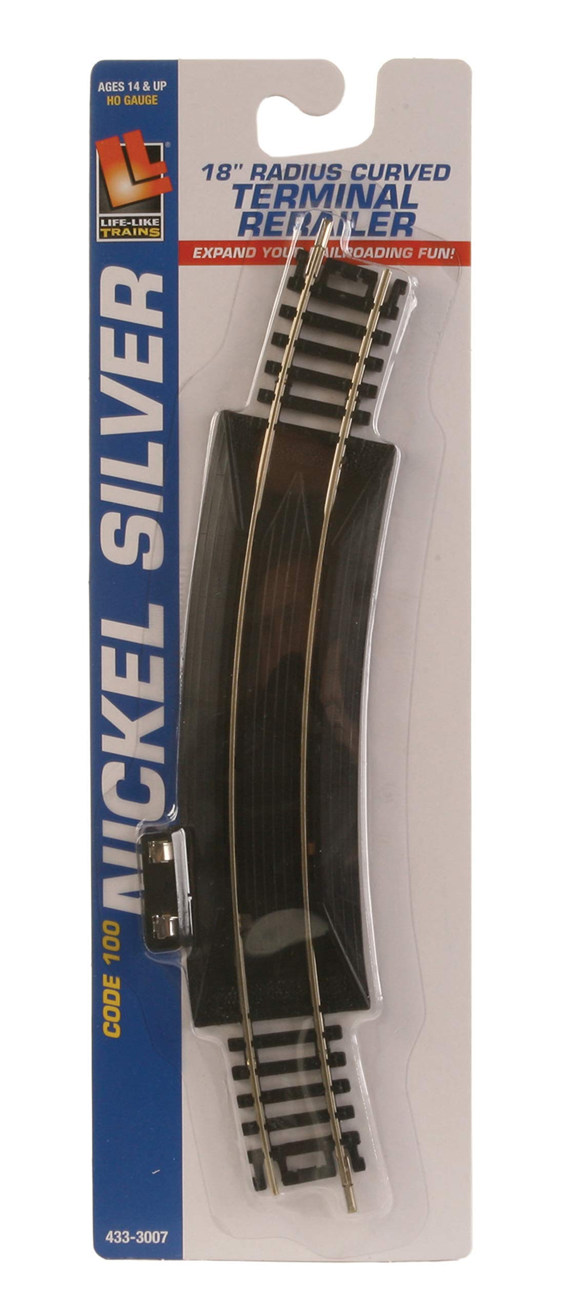 Life Like Code 100 Nickel Curved Terminal Rerailer Toy, Silver, 18