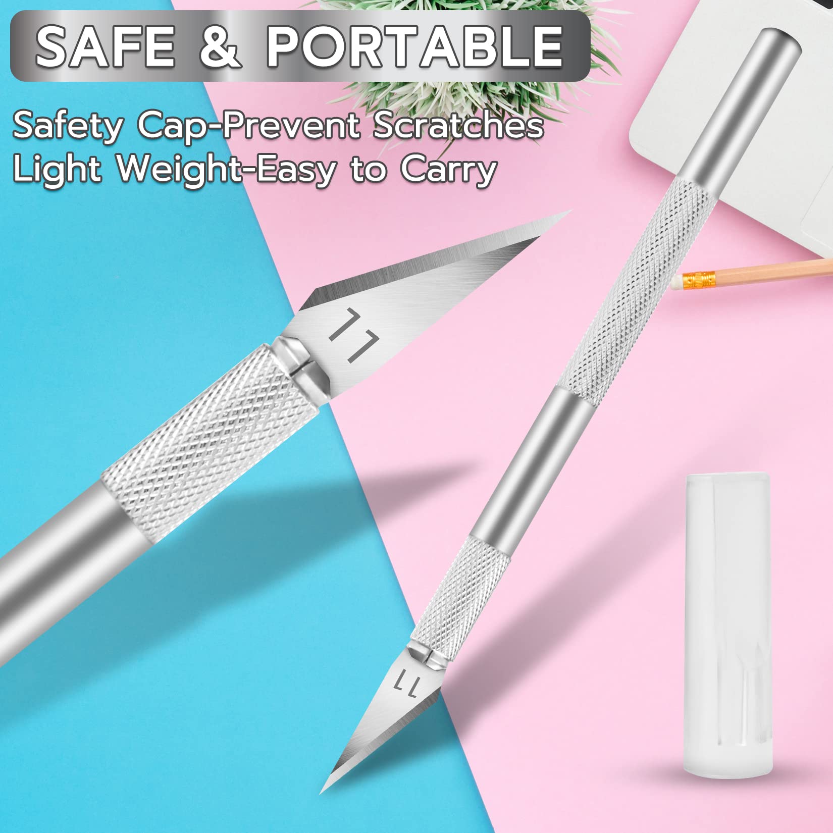 Jetmore 24 Pack Exacto Knife Set, Craft Knife, Precision Hobby Knife Kit for DIY Cutting, Pumpkin Carving, Trimming, Scrapbooking