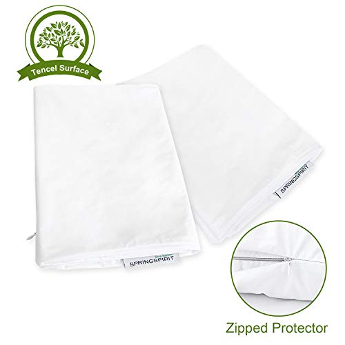 Pillow Protectors Pillow Cases Queen 2 Pack 100% Waterproof Tencel Silk Soft & Skin Friendly with Hidden Zipper Encasement Covers for Queen Size Pillows, Machine Washable