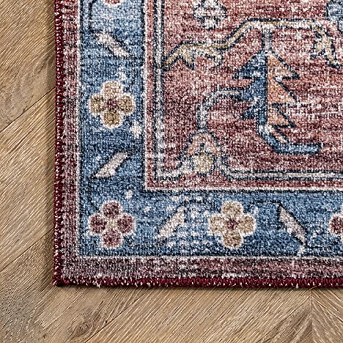 nuLOOM Zena Machine Washable Medallion Accent Rug, 2' x 3', Rust