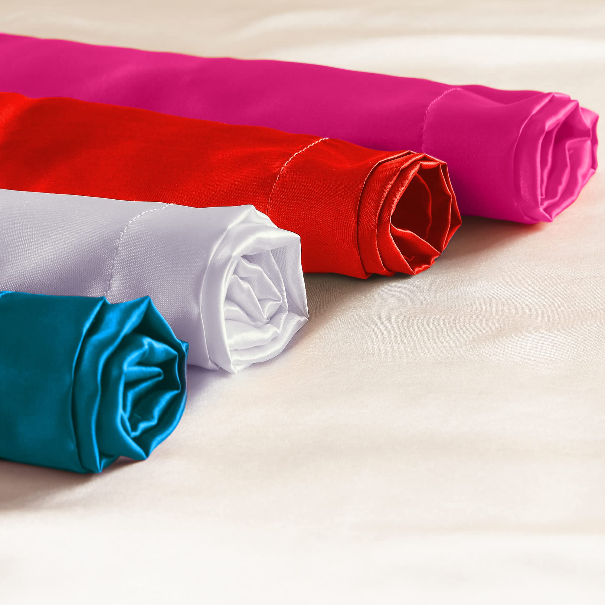 Manyshofu Hot Pink Satin Pillowcase for Hair Protection- 2Pcs Queen Pillow Cases, Luxury & Silky Pillowcases 20x30 Pillow Covers with Envelope Closure