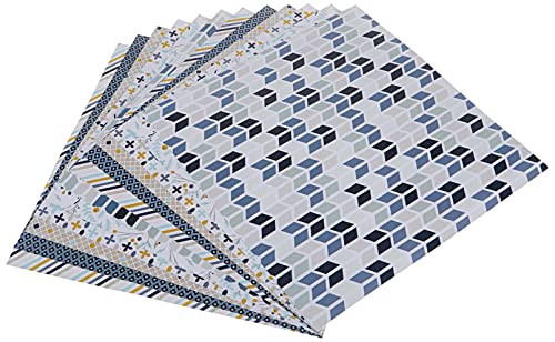 Scrapbook Customs 37495 Themed Paper Scrapbook Kit, Navy Mustard
