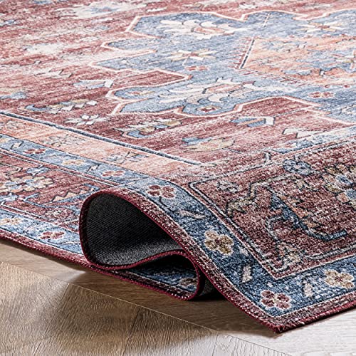 nuLOOM Zena Machine Washable Medallion Accent Rug, 2' x 3', Rust
