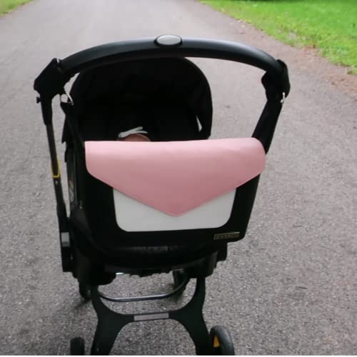 Vegan Leather Non Slip Universal Stroller Organizer With Cup Holder - Interchangeable Cover (PINK). Stroller Bag Organizer Caddy For Uppababy Vista Cruz Nuna Baby Jogger Bob Britax Bugaboo Graco Stroller Accessories Parent Consoleā¦