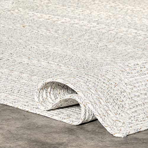 nuLOOM Rowan Braided Texture Indoor/Outdoor Area Rug, 4' x 6', Ivory