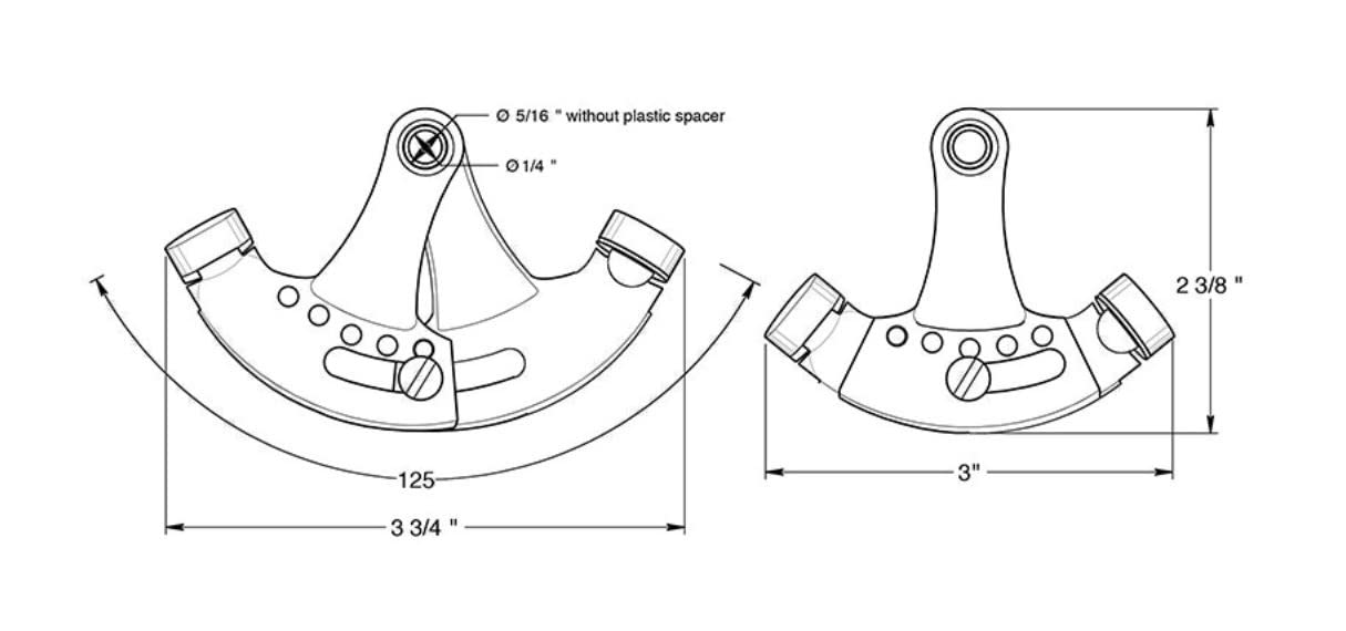 Deltana HPA69U10B Hinge Mounted Adjustable Solid Brass Hinge Pin Stop