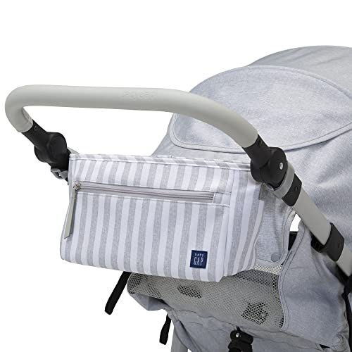 babyGap by Delta Children Trek Jogging Stroller - Greenguard Gold Certified - Car Seat Compatible - Lightweight, Extendable Canopy & Reclining Seat - Made with Sustainable Materials, Grey Stripes