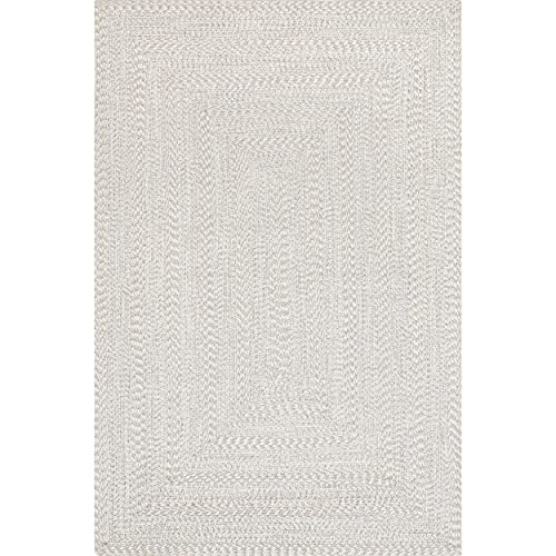 nuLOOM Rowan Braided Texture Indoor/Outdoor Area Rug, 4' x 6', Ivory