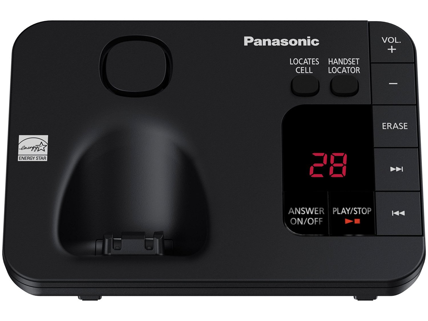 Panasonic DECT 6.0 Expandable Cordless Phone System with Answering Machine and Call Blocking - 3 Handsets - KX-TGE433B (Black)