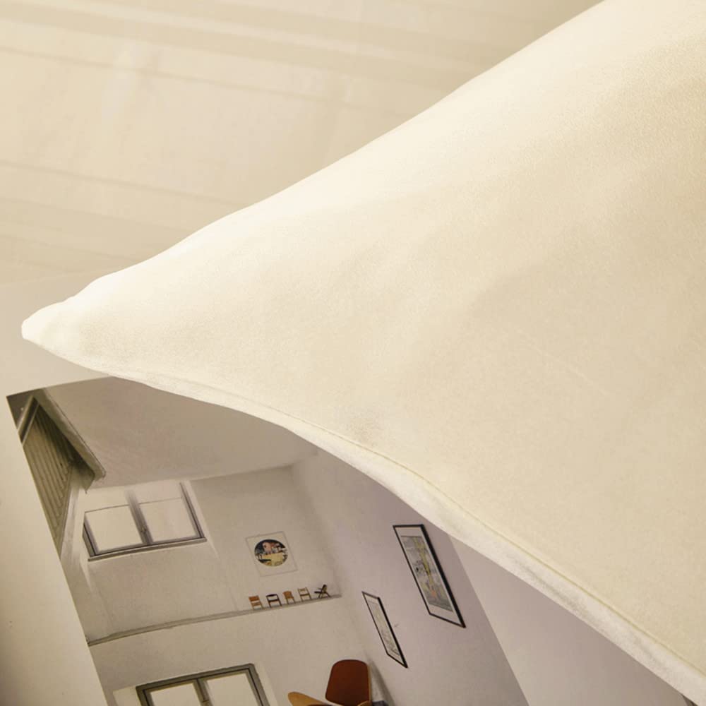 Juwenin Bedding,Luxury Satin Pillowcase with Zipper (Silky Satin Pillow Case for Hair) Set of 2 (Beige, Standard(20''x26''))