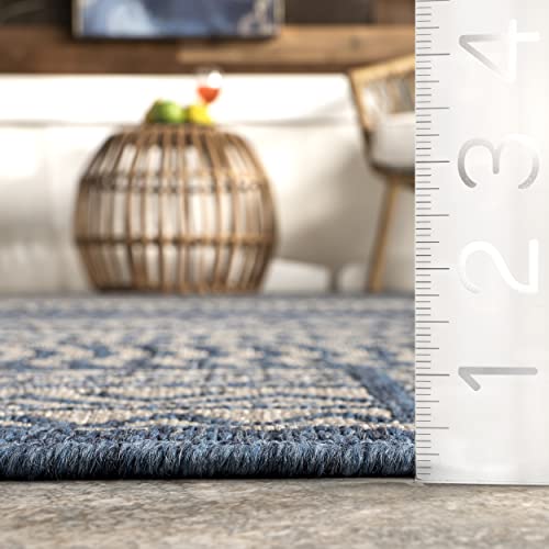 nuLOOM Abbey Tribal Striped Indoor/Outdoor Area Rug, 5' x 8', Blue