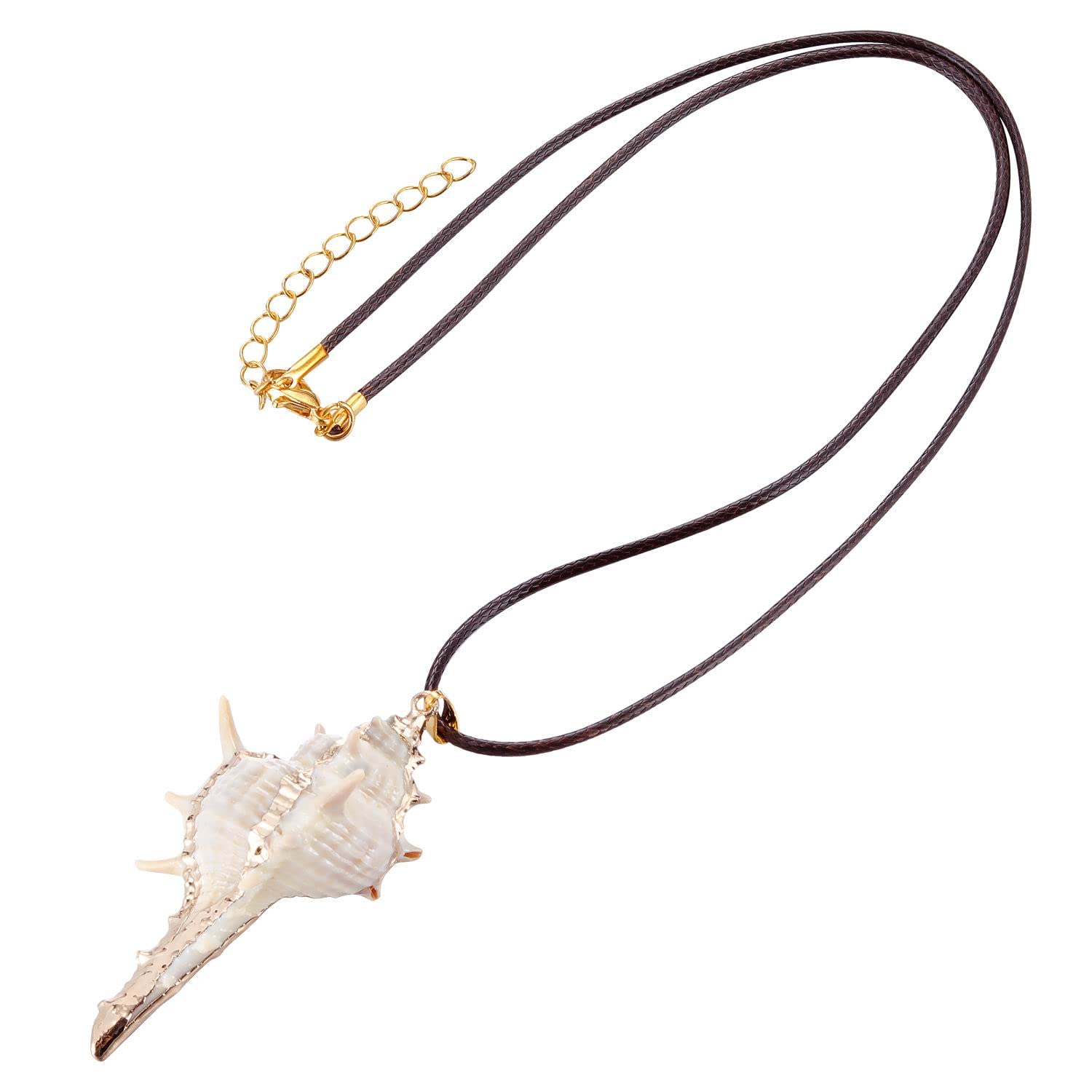 FM FM42 Natural Seashell Shell Scallop Conch Pendant Necklace (Style 1)