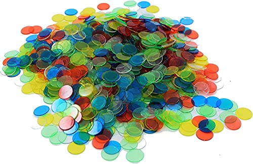 Regal Games - 500 Mixed Transparent Bingo Chips - 3/4 Inch - for Large Group Games, Game Night, Bingo Hall, & Educational Activities - Ages 5+ - 500 Count - Perfect for Bulk Purchasing