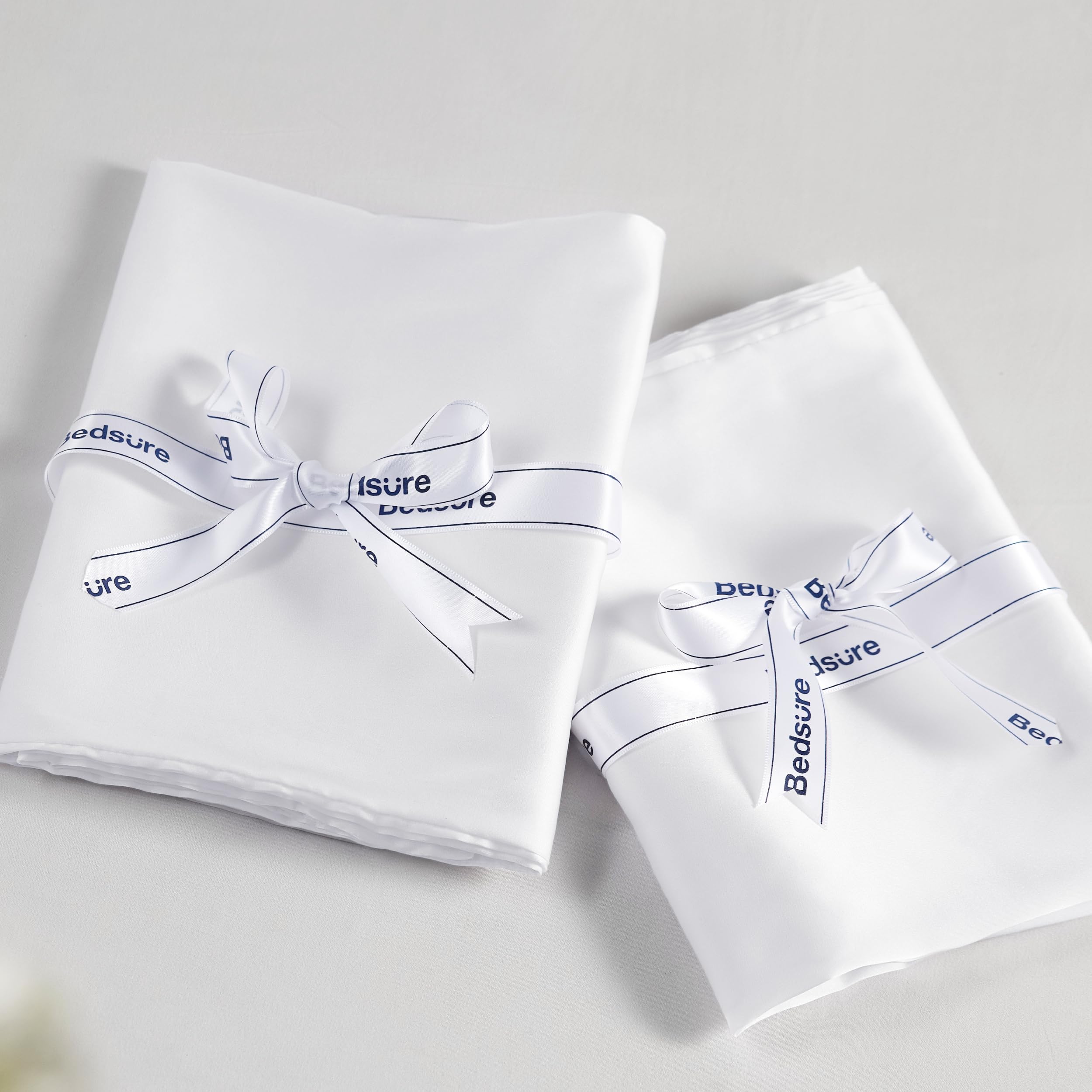 Bedsure Silky Satin Pillowcase for Hair - White Satin Pillow Cases Standard Size with Zipper 2 Pack, Upgraded Satin Similar to Silk Pillow Cases for Skin, Silky & Soft Pillow Covers, 20x26 Inches