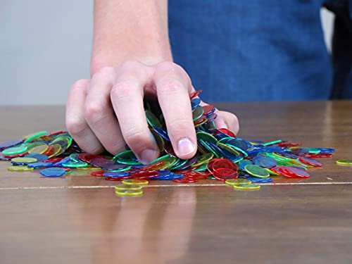 Regal Games - 500 Mixed Transparent Bingo Chips - 3/4 Inch - for Large Group Games, Game Night, Bingo Hall, & Educational Activities - Ages 5+ - 500 Count - Perfect for Bulk Purchasing