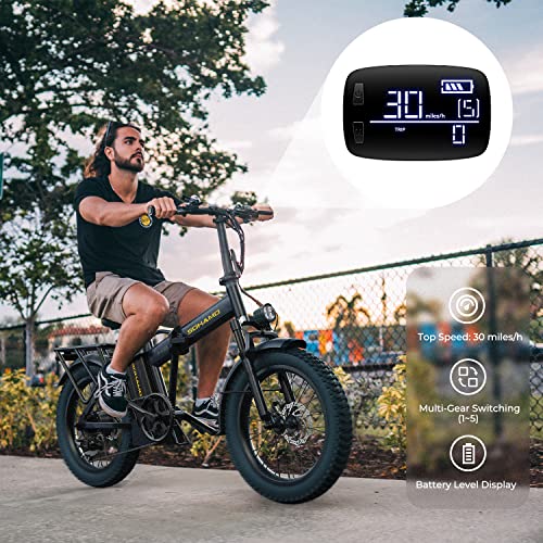 Foldable Electric Bicycles, 750W Brushless Motor, 48V 15AH Removable Battery, Electric Bike with Shimano 7 Speed Derailleur, Ebike for Adults