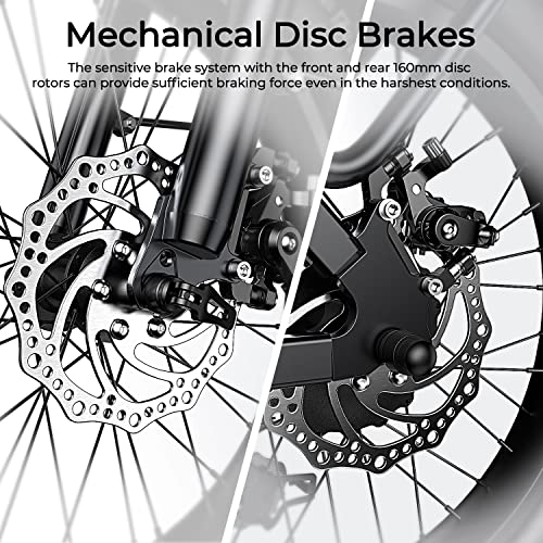 Foldable Electric Bicycles, 750W Brushless Motor, 48V 15AH Removable Battery, Electric Bike with Shimano 7 Speed Derailleur, Ebike for Adults