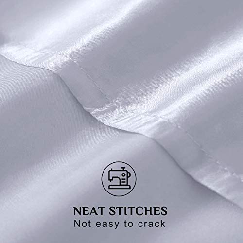 AIMTOP Satin Pillowcases for Hair and Skin, Silver Grey Silk Pillowcases Standard Size Set of 2, Lightweight Soft Microfiber Pillow Case with Envelope Closure (20x26 Inches)