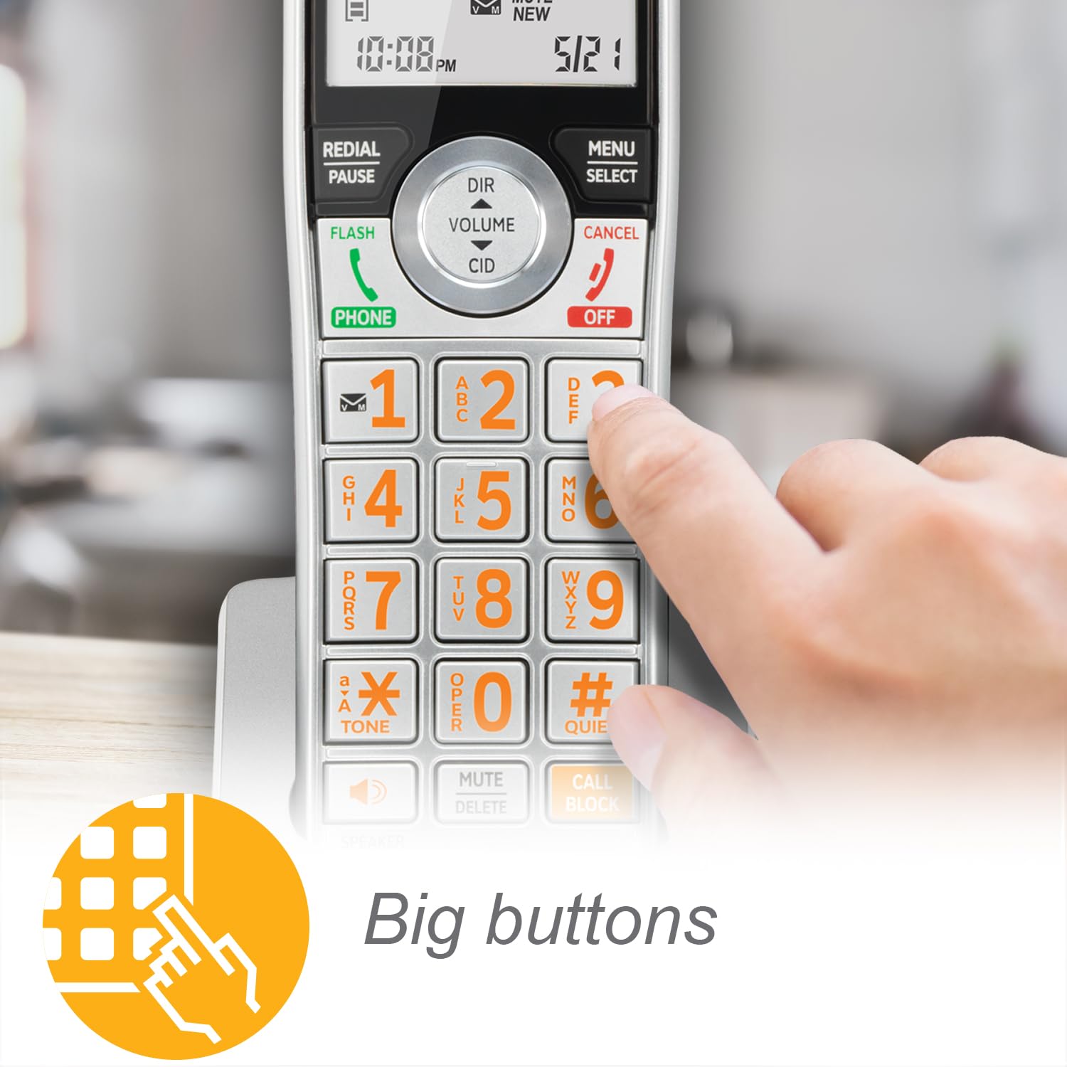 AT&T CL82407 DECT 6.0 4-Handset Cordless Phone for Home with Answering Machine, Call Blocking, Caller ID Announcer, Intercom and Long Range, Silver