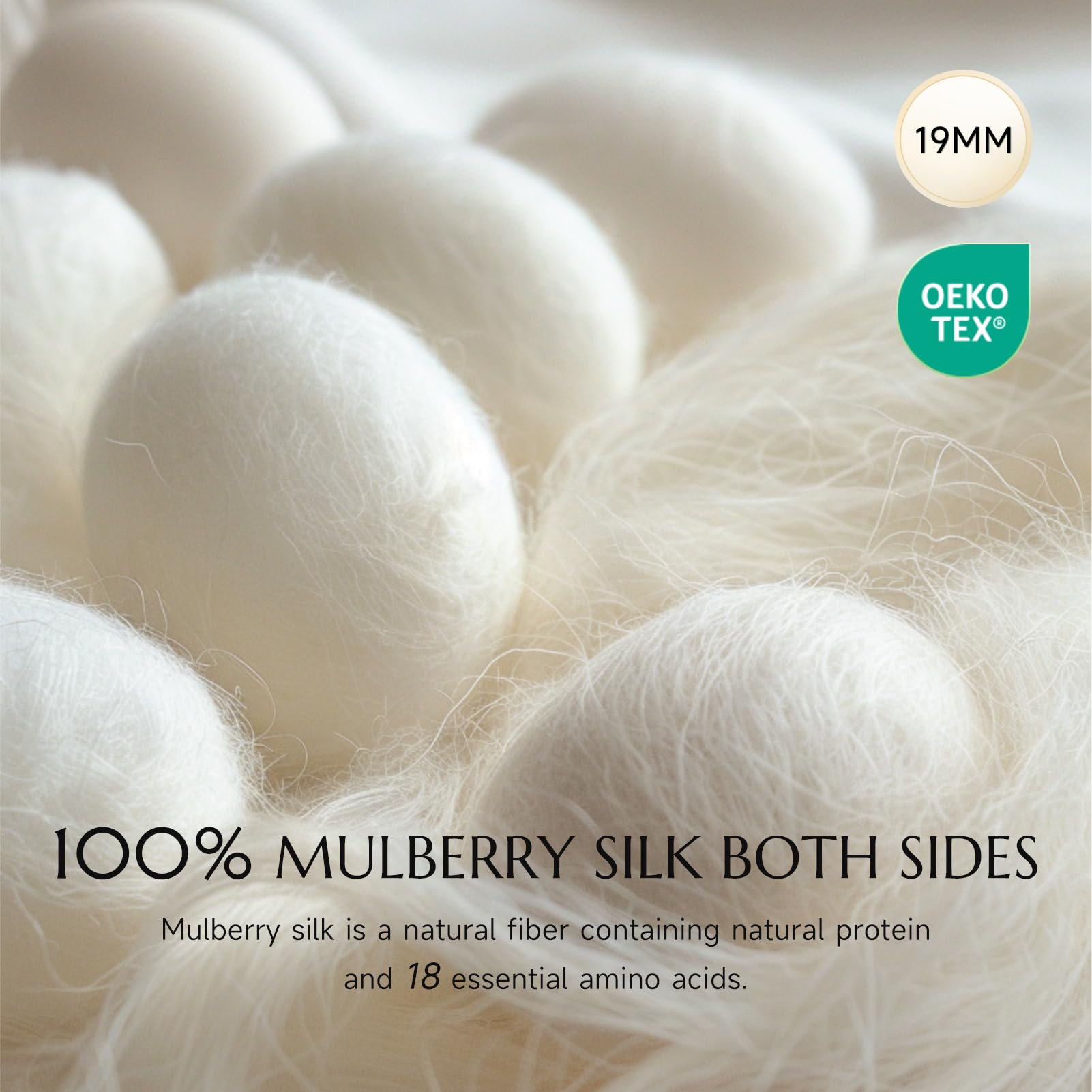THXSILK 19 Momme 100% Mulberry Silk Pillowcase for Contour Memory Foam Pillow, Contour Pillow Case Cover, Cervical Pillow Case, Pack of 1(Natural White, 20"x12"x3.9"/2.7")
