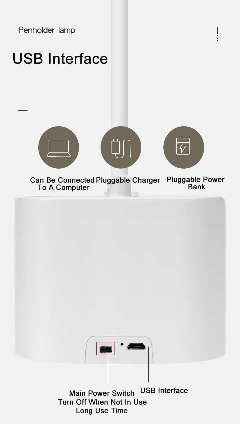 Bovmics LED Desk Lamp with 2 USB Charging Port and 3 AC Outlet, 3 Color Temperatures,Adjustable Neck, On/Off Switch,Eye-Caring Home Office Foldable Table Lamp (White)